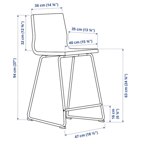 LillÅnÄs Bar Stool Chrome Platedgunnared Dark Gray 2434 Ikea Us