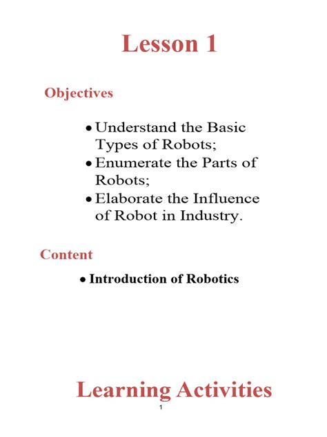 Lesson 1 Cp Robotics Revised Pdf Robot Robotics