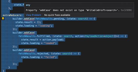 Typescript Property Addcase Does Not Exist On Type Writabledraft In The Builder Argument