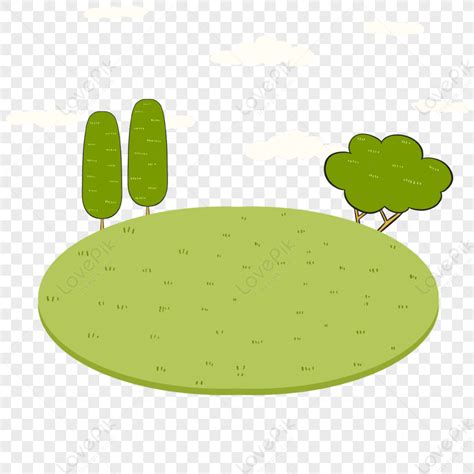 만화 일러스트 손으로 그려진 된 녹색 원형 잔디먹기정크 Png 일러스트 무료 다운로드 Lovepik