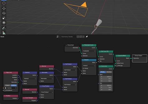 Orientate Line Curve To Face The Camera With Geometry Nodes Modeling Blender Artists Community