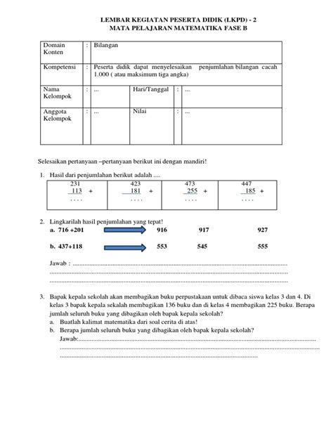 Materi Latihan Individu Penjumlahan Dua Bilangan Cacah Pdf