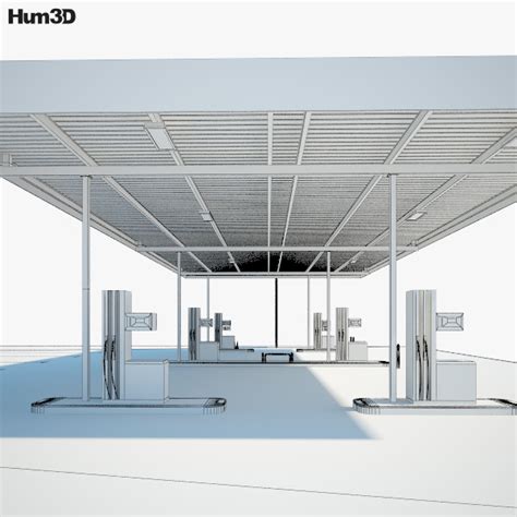 Asda Gas Station 001 3d Model Download Commercial Building On