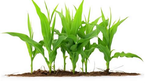 Premium Ai Image Corn Plant Frontal View Isolation