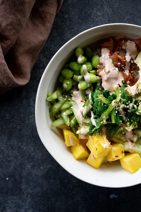 Healthy Vegetarian Poke Bowl No Tofu