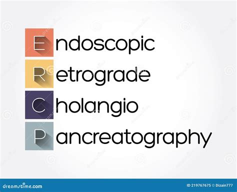 Ercp Endoskopische Retrograde Cholangiopankreatographie Akronym Konzept Hintergrund Stock