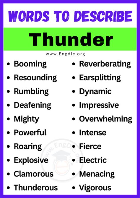 20 Best Words To Describe Thunder Adjectives For Thunder Engdic