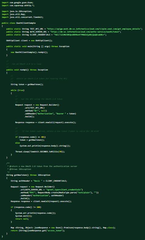 Java Example Invoke A Managed Api With Oauth 20 Authentication