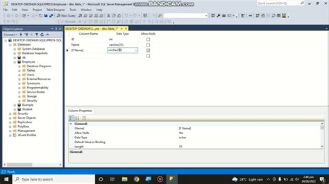 Create Table In Database Using SQL Server Management Studio In Urdu Hindi YouTube