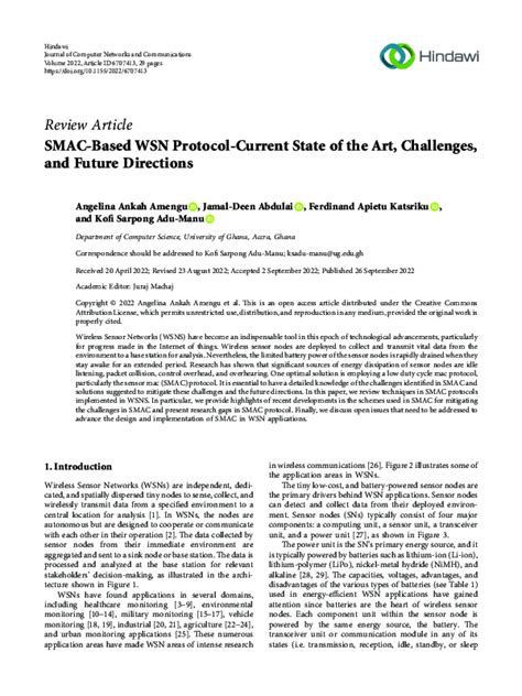 pdf smac based wsn protocol current state of the art challenges and