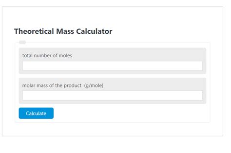 theoretical mass calculator calculator academy