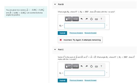 solved you are given two vectors a −3 00 5 00j and