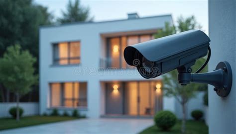 Modern Security Camera Outside Modern House Cctv System Protects House Exterior Home Security