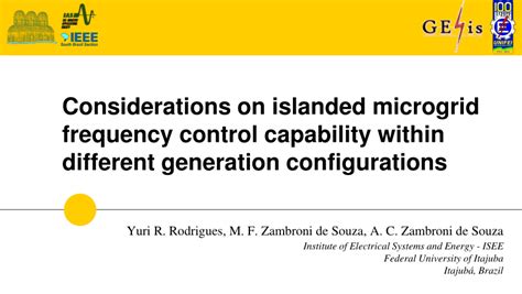 Pdf Considerations On Islanded Microgrid Frequency Control Capability
