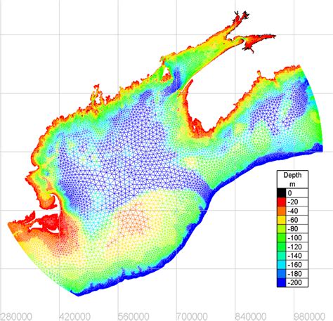 Model Mesh And Bathymetry Download Scientific Diagram