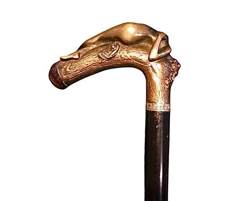 Proantic Stick With Erotic Subject With Bronze Handle Depicting A Rec