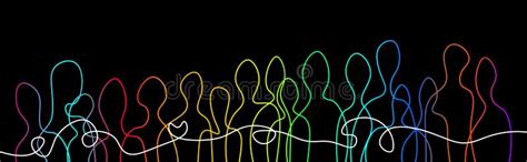 Connect People Concept Larger Crowd Of Connected Persons With