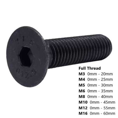 Countersunk Socket Bolts Metric Coarse Fixate Fasteners