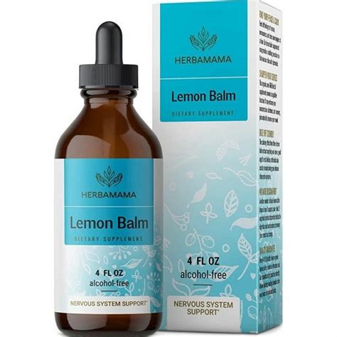 Herbamama 레몬 밤 팅크 유기농 허브 드롭 Melissa Officinalis 액체 추출물 비건 알 티몬
