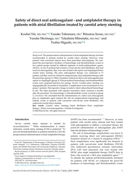 Safety Of Direct Oral Anticoagulant And Antiplatelet Therapy In