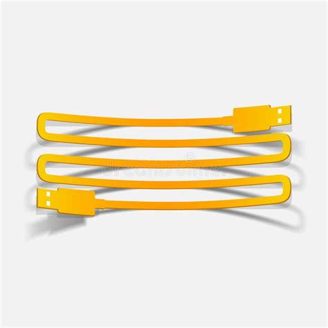 Realistic Design Element Usb Cable Stock Vector Illustration Of Label Conceptual 38101264