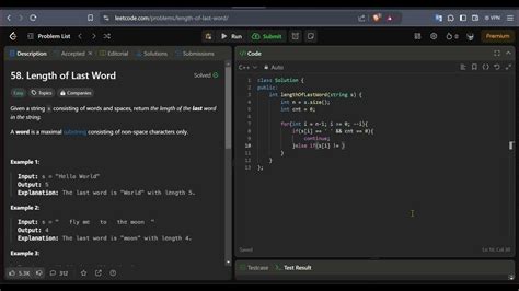 Length Of Last Word Leetcode Problem 58 C Solution Youtube