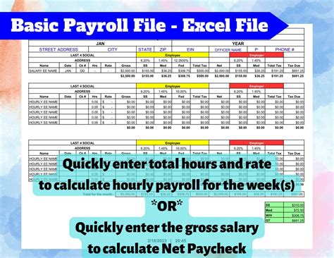 Payroll Only Simple Basic Small Business Digital Payroll File Manual