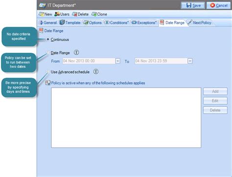 Exclaimer Signature Manager Outlook Edition Date Range