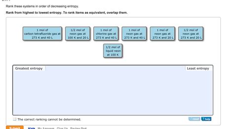 Solved Rank These Systems In Order Of Decreasing Entropy