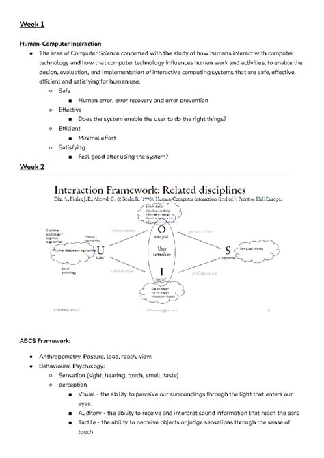 Hci Notes Week 1 Human Computer Interaction The Area Of Computer