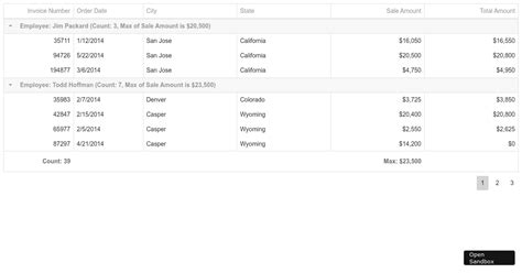 Group Summaries DevExtreme Data Grid Forked Codesandbox