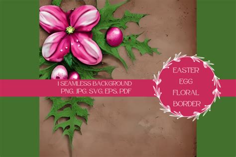Easter Floral Grunge Border Graphic By Pleasant Patterns · Creative Fabrica