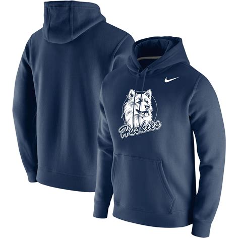 Mens Nike Navy Uconn Huskies Vintage School Logo Pullover Hoodie