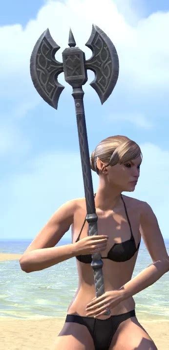 ESO Fashion Ancestral Nord Iron Battle Axe Elder Scrolls Online