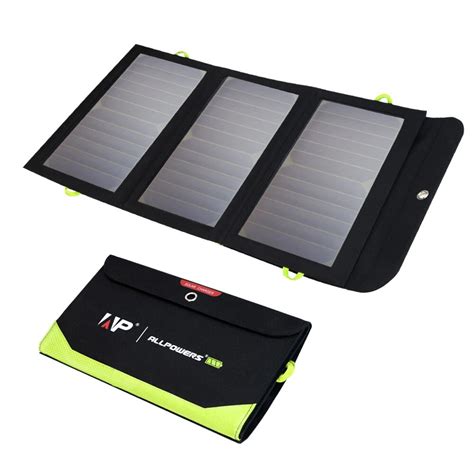 ALLPOWERS Panel słoneczny 5V 21W wbudowana bateria 10000mAh przenośna ...