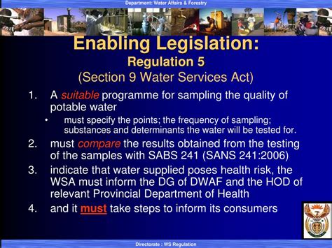 PPT DRINKING WATER QUALITY MANAGEMENT IN SOUTH AFRICA Catchment To