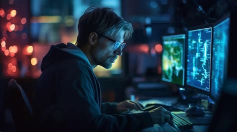 Premium Ai Image A Scientist Analyzing Data On A Computer Screen In A