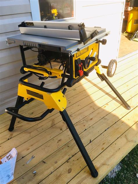 Dewalt Corded In Job Site Table Saw With Rolling Stand For