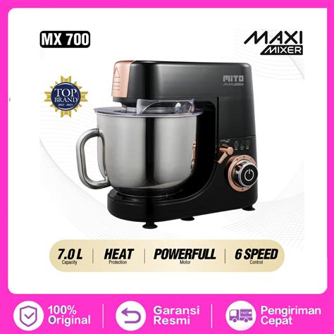 Mito Stand Mixer Mx700 Pengaduk Adonan Kue 7l Maxi Mixer Black