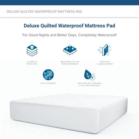 Deluxe Quilted Waterproof Mattress Padtwin Xl 39 X 80 X 9 16