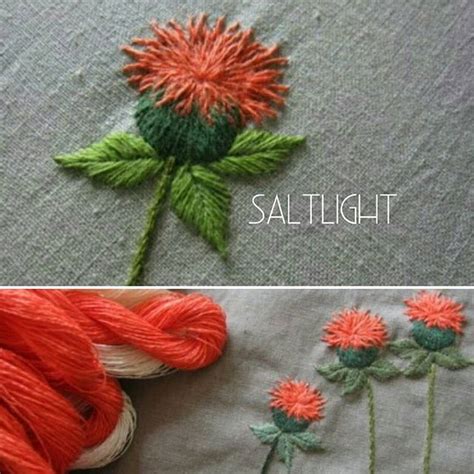 리넨실로 수놓은 홍화 소금빛자수 홍화 리넨자수실 자수재료 손끝에서피는꽃과자수 입체자수꽃나무열매 자수 서양자수 프랑스자수 유럽자수 모사자수실 모사 울실