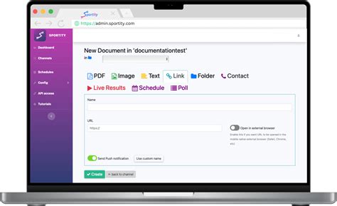 Publishing Hyperlink Sportity App Documentation