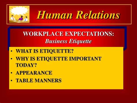 Ppt Workplace Expectations Business Etiquette Powerpoint