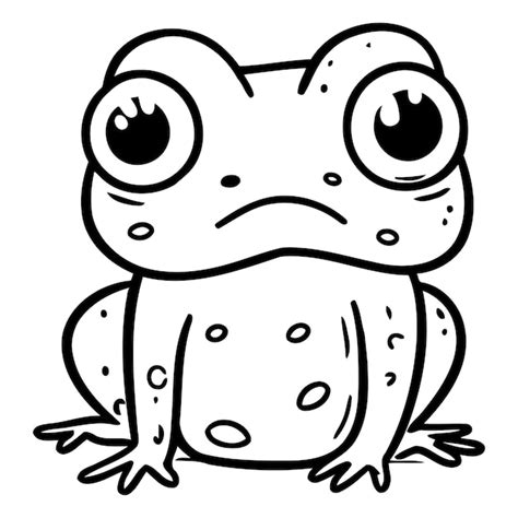 白い背景に孤立した可愛い漫画のカエル ベクトルイラスト Premium Ai生成ベクトル画像