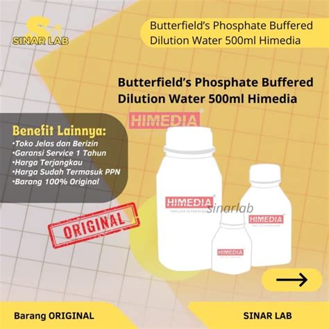 Jual Butterfields Phosphate Buffered Dilution Water 500ml Himedia Shopee Indonesia