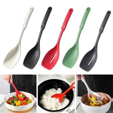 Ludlz 2pcsset Large Silicone Cooking Spoon Spatula Kit Non Stick