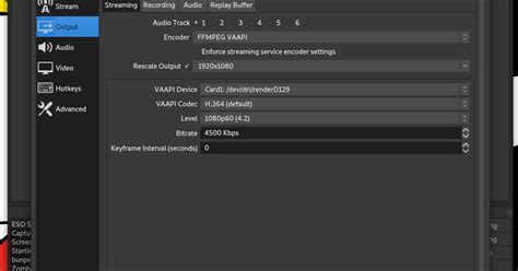 Jeremy Wininger OBS Studio Encoder Settings For VA API Hardware Encoding