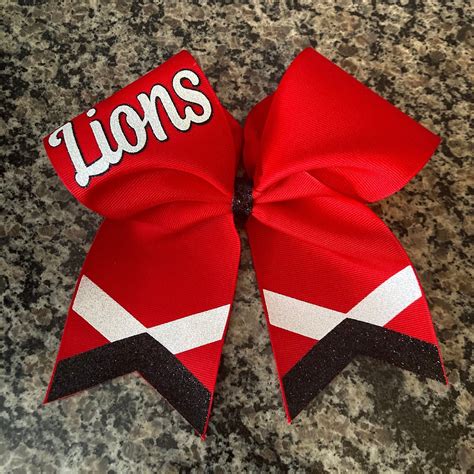 Red Cheer Bow Custom Bows Sideline Cheer Bow Red Black White Cheer