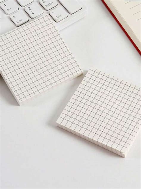 2pcs Plaid Pattern Sticky Note Simple Multi Purpose Easy To Post Writable Sticky Note For