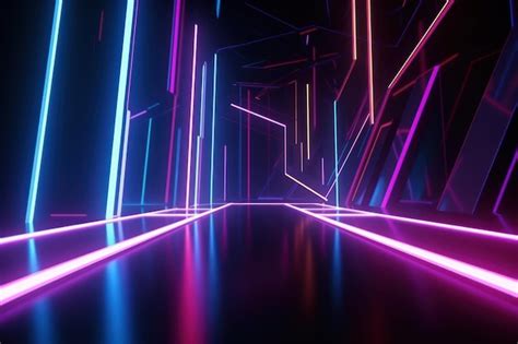 Premium Photo 3d Rendering Neon Light Abstract Ultraviolet Background